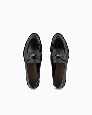 Giorgio Armani Brushed Leather Loafers