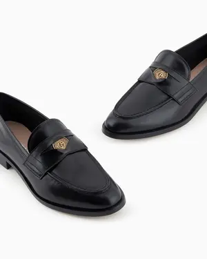 Giorgio Armani Brushed Leather Loafers