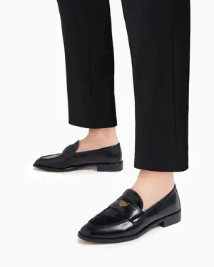 Giorgio Armani Brushed Leather Loafers