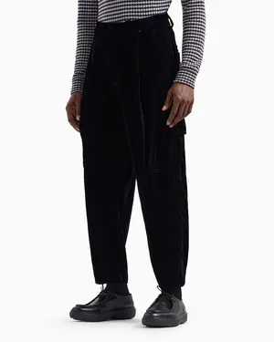 Giorgio Armani Single-pleat Velvet Cargo Trousers