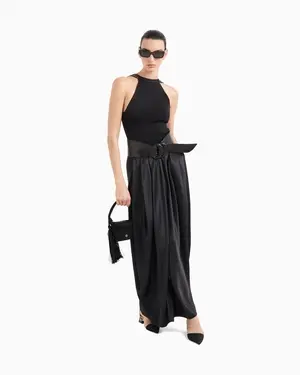 Giorgio Armani Midi Skirt In Double-sided Silk Satin