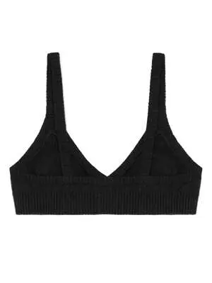 Alanui V-neck Cashmere Bralette - Black