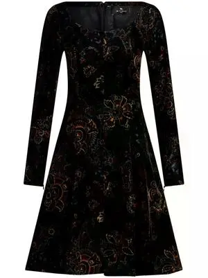 Etro Velveted Printed Mini Dress