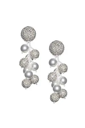 Sachin & Babi Coconuts Clip-On Earrings Clear / Pearl