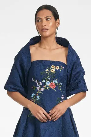 Sachin & Babi Blue Jacquard Shawl - Midnight