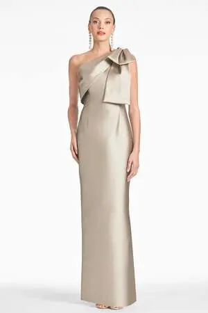 Sachin & Babi Bonnie Column Gown - Pewter