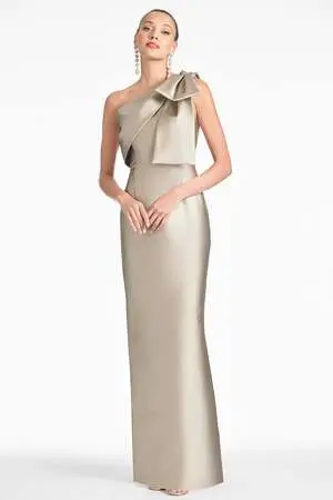 Sachin & Babi Bonnie Column Gown - Pewter
