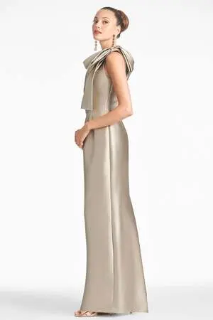 Sachin & Babi Bonnie Column Gown - Pewter