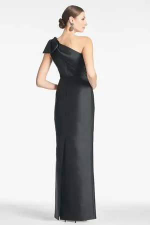 Sachin & Babi Bonnie One-shoulder Bow Gown - Black
