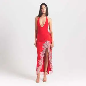 SKIMS Seamless Sculpt Deep Plunge Thong Bodysuit - Ruby