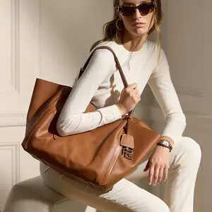 Ralph Lauren Rl 888 Calfskin Tote - Rl Gold
