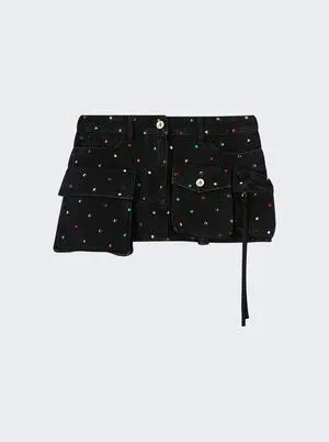 Attico Tailored Mini Skirt With Multi-pockets - Black