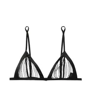 Kiki De Montparnasse Margot Silk-blend Satin-trimmed Embroidered Tulle Soft-cup Triangle Bra