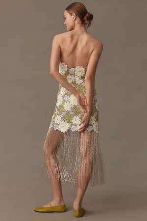elliatt flora puff-sleeve square-neck 3d floral lace mini dress Elliatt Flora Puff-Sleeve Square-Neck 3D Floral Lace Mini Dress