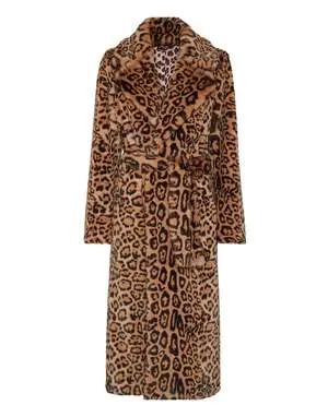 Philipp Plein Eco Mink Coat Long Leopard - Brown