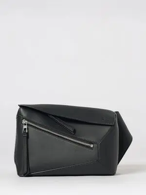 Loewe Puzzle Belt Bag In Smooth Calfskin Leather With Zip Closure - Black
