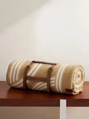 Ralph Lauren Berken Merino Wool And Cashmere-blend Jacquard Blanket - Brown