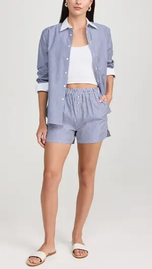 Donni. Striped Boxer Shorts - Navy Stripe