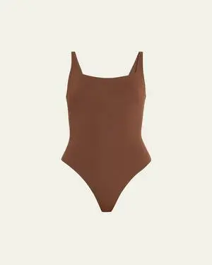 SKIMS Fits Everybody Square-neck Bodysuit - Cocoa