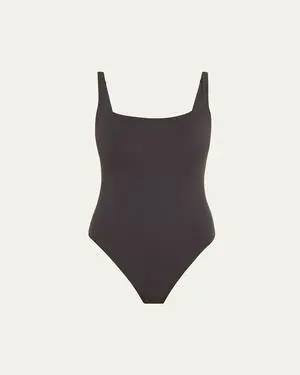 SKIMS Fits Everybody Square-neck Bodysuit - Onyx