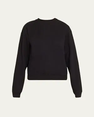 SKIMS Cotton Fleece Crewneck Pullover - Onyx