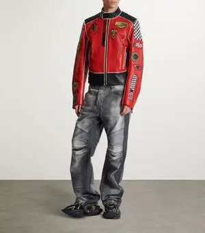 Balmain Leather Motorcycle Jacket