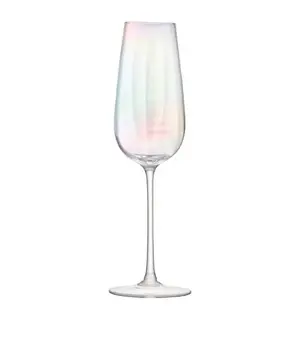 LSA INTERNATIONAL Set Of 2 Pearl Flute Glasses - White