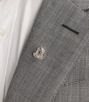 Tateossian Rhodium-plated Sterling And Sapphire Skeleton Pin