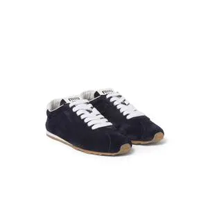 Miu Miu Plume Suede Sneakers - Navy