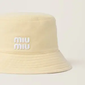 Miu Miu Denim Bucket Hat - Vanilla/White | Editorialist display picture 2