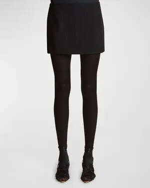 Khaite Meelar Paneled Mini Skirt - Black