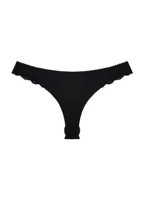 FLEUR DU MAL Charlotte Lace Seamless Thong - Black