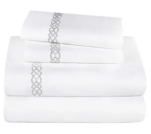 SUPERIOR Egyptian Cotton Embroidered Sheet Set, Queen