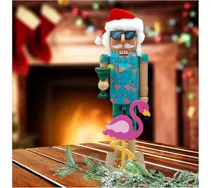 SANTA'S WORKSHOP 14' Flamingo Claus Nutcracker