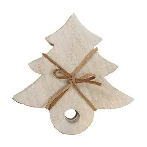 FORESIDE HOME & GARDEN Set Of 4 White Wood Treeboards - One-color