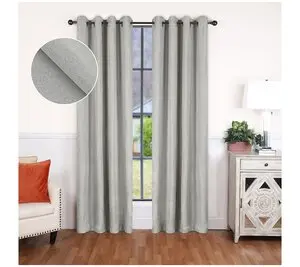 SUPERIOR Linen Blackout Curtain Panel Set, 52x7 2 - One-color