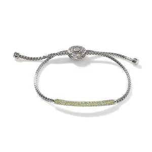 John Hardy Classic Chain Pull Through Pavé Station Bracelet - Peridot
