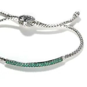 John Hardy Classic Chain Pull Through Pavé Station Bracelet