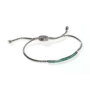 John Hardy Classic Chain Pull Through Pavé Station Bracelet