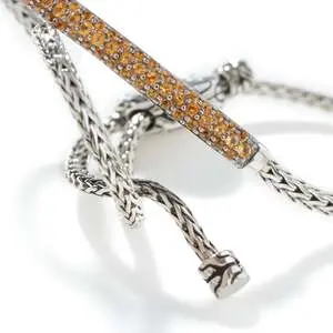 John Hardy Classic Chain Pull Through Pavé Station Bracelet