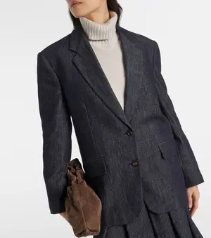 Brunello Cucinelli Single-breasted Denim Blazer