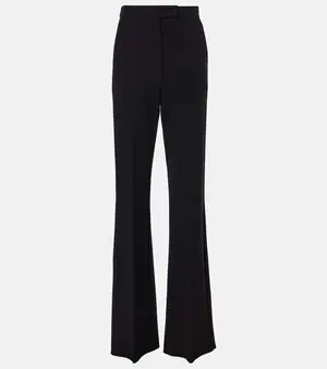 Max Mara Norcia Pleated Jersey Straight Pants - Black