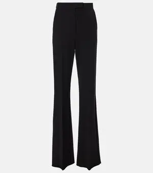 Max Mara Norcia Pleated Jersey Straight Pants - Black