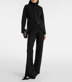Max Mara Norcia Pleated Jersey Straight Pants