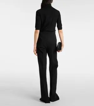 Max Mara Norcia Pleated Jersey Straight Pants