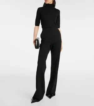 Max Mara Norcia Pleated Jersey Straight Pants