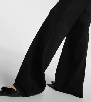 Max Mara Norcia Pleated Jersey Straight Pants - Black
