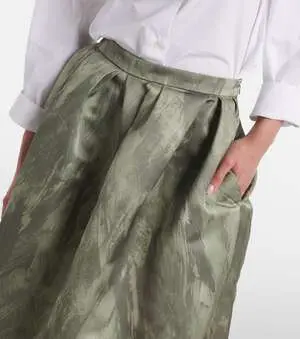 Dries Van Noten Satin Midi Skirt