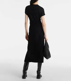 Stouls Taylor Suede Midi Skirt - Black