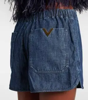 Valentino Garavani Vgold Denim Shorts
